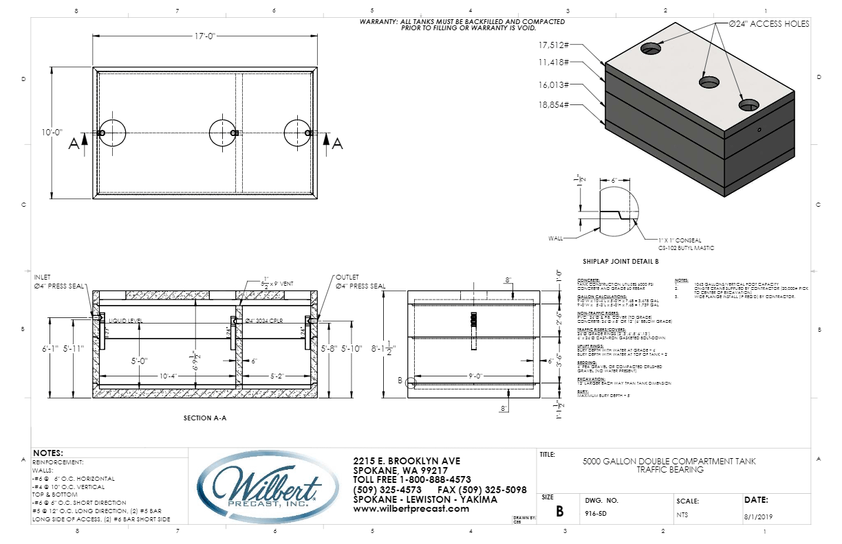 916 Tanks - Wilbert Precast Inc.