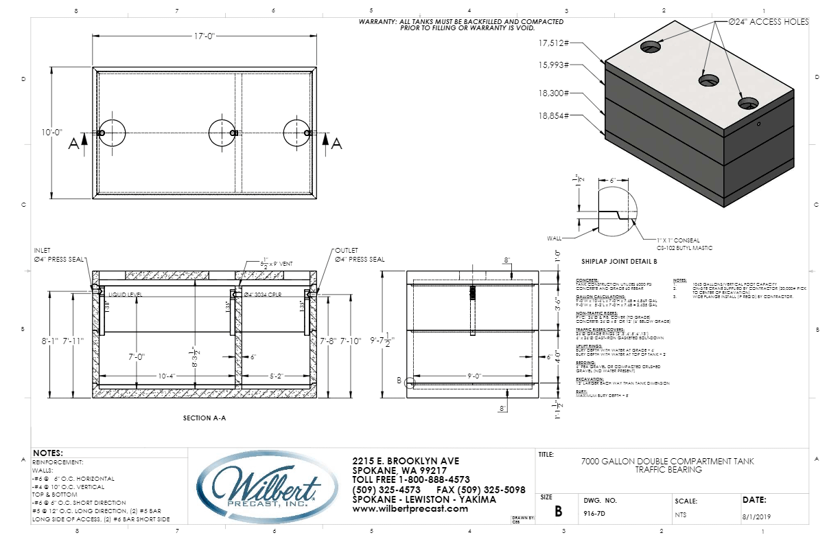 916 Tanks - Wilbert Precast Inc.