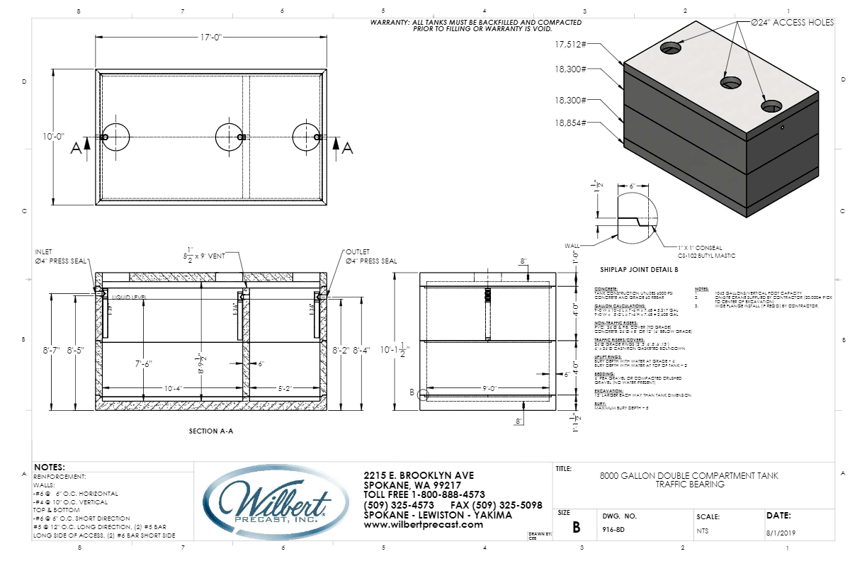 916 Tanks - Wilbert Precast Inc.